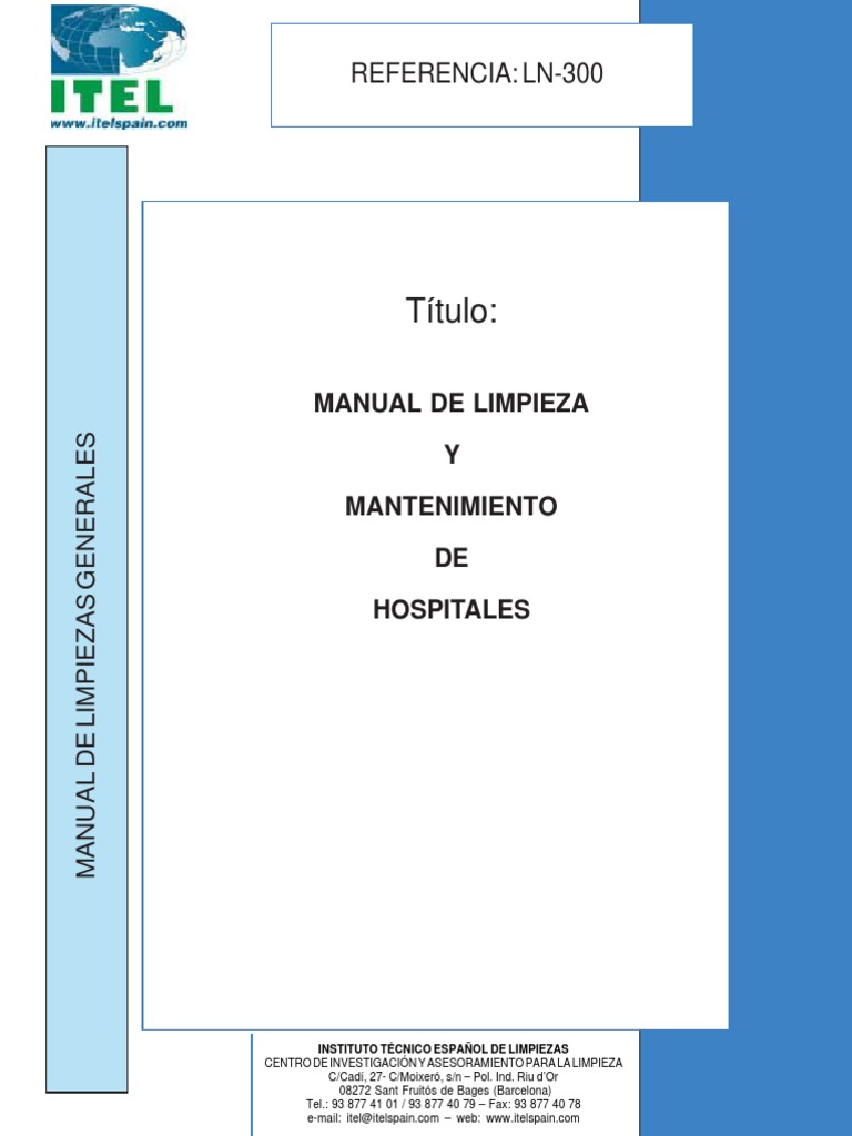 TEMA6 - TEMA7 - Manual de Limpieza y Mantenimiento de Hospitales | PDF | Agua | Hospital