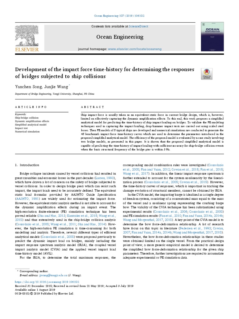 Development of The Impact Force Time-History For Determining The ...