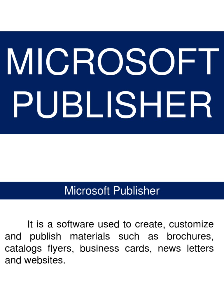 Intro To Ms Publisher | PDF | Window (Computing) | Software Engineering