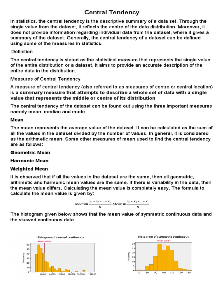 A Measure of Central Tendency | PDF | Mean | Mode (Statistics)