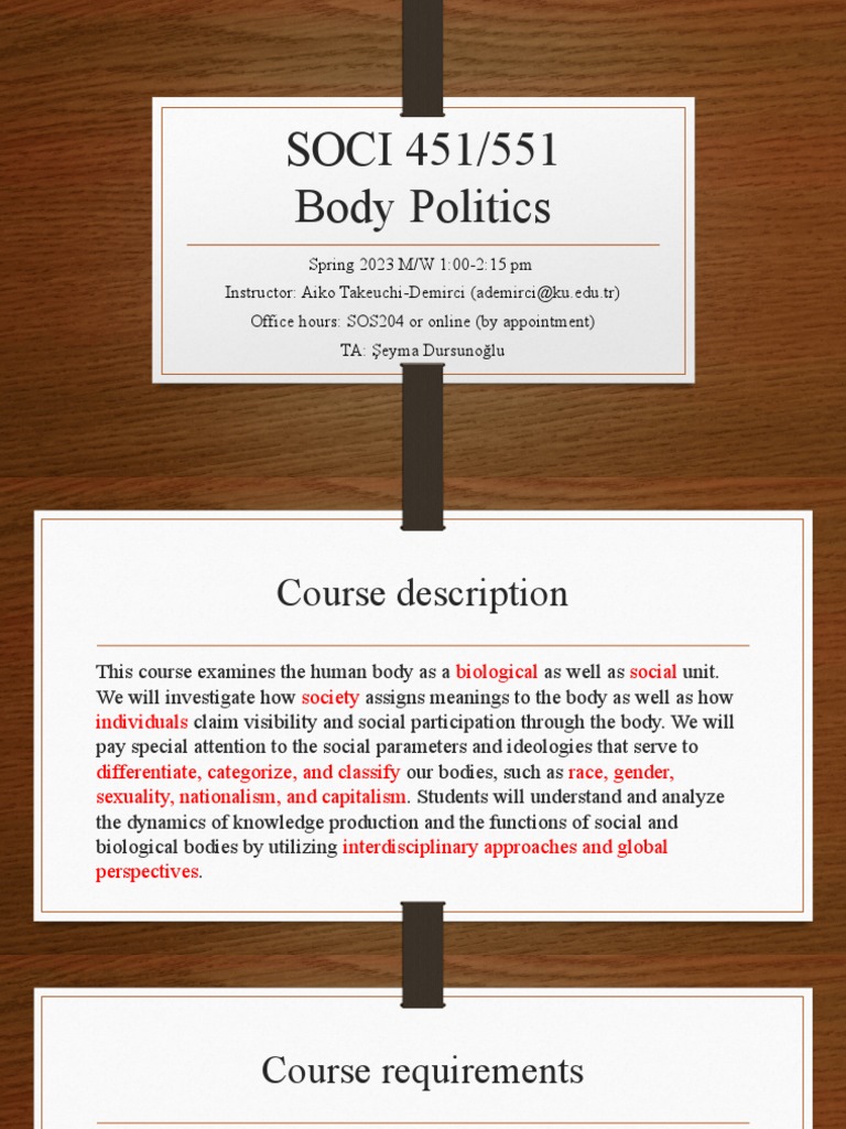 Body Politics Course Overview 2023 | PDF | Race (Human Categorization ...