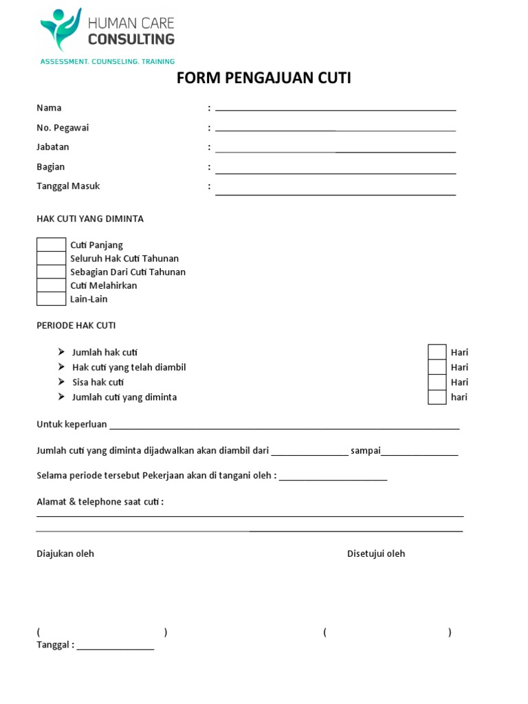 Form - Cuti - HCC | PDF