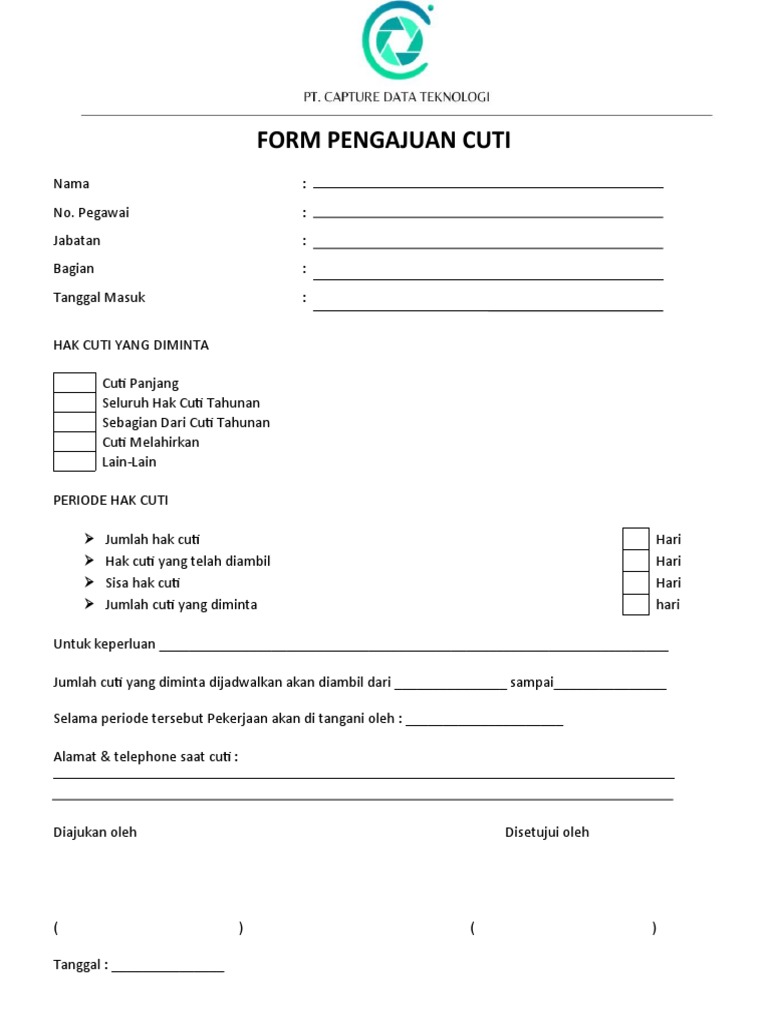 Form - Cuti - CDT | PDF