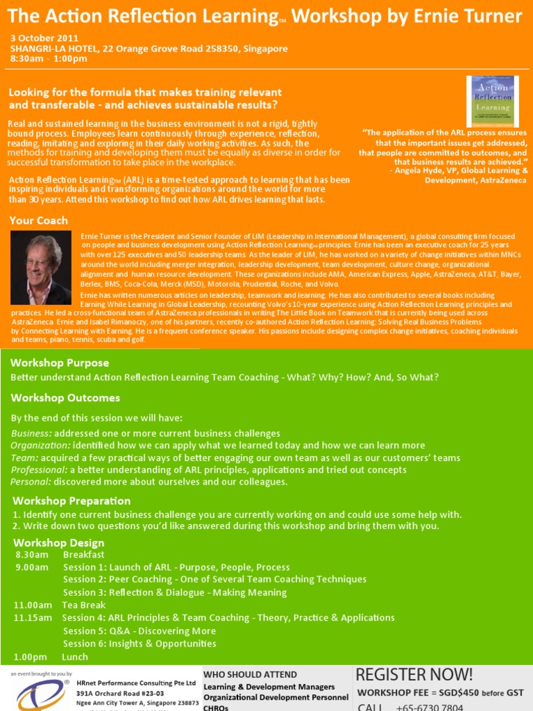 Action Reflection Learning - Singapore | PDF | Leadership | Behavioural ...