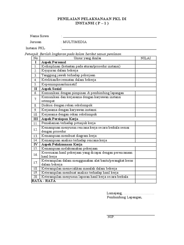 Format Penilaian PSG | PDF