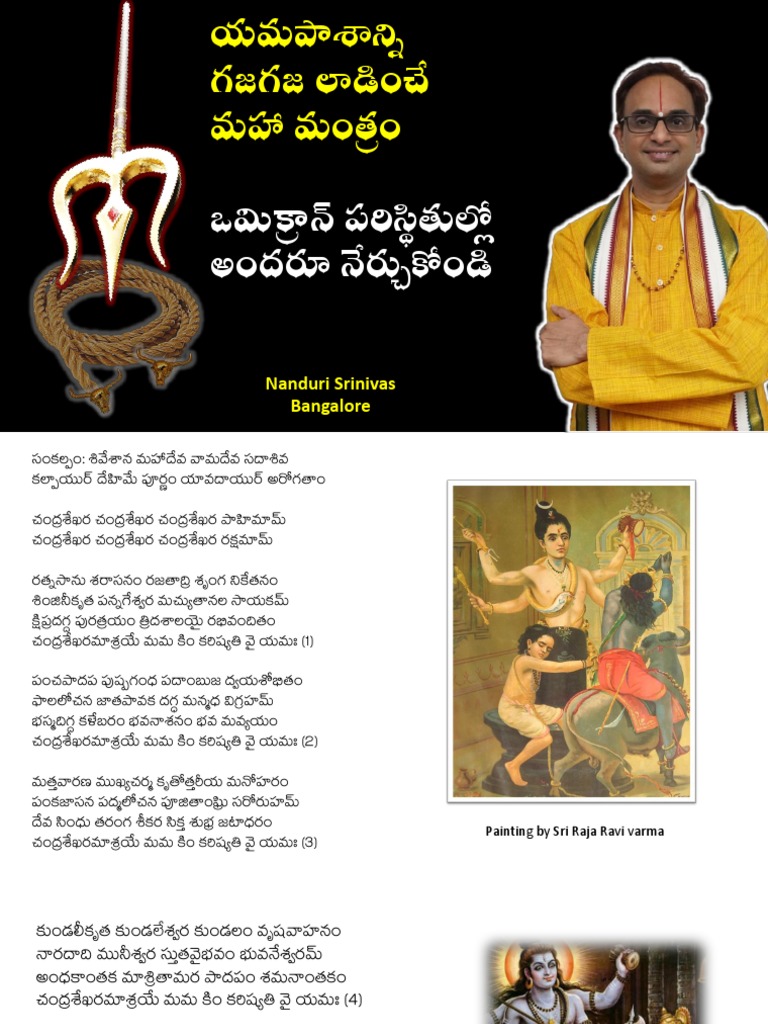 Chandra Sekhara Ashtakam - Telugu N English Lyrics | PDF