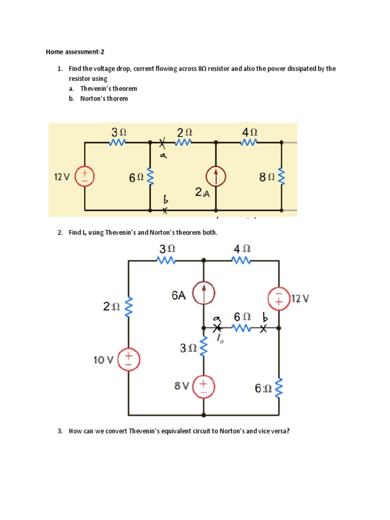 Norton and Thevenin Problems | PDF