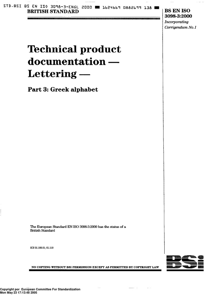 BS EN ISO 3098 3 2000 Corrigendum 1 | PDF