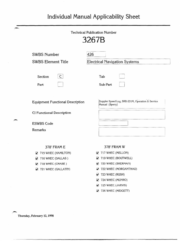 SRD-331M Doppler Speed Log Manual | PDF