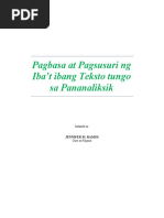 CURRICULUM MAP Pagbasa at Pagsusuri | PDF