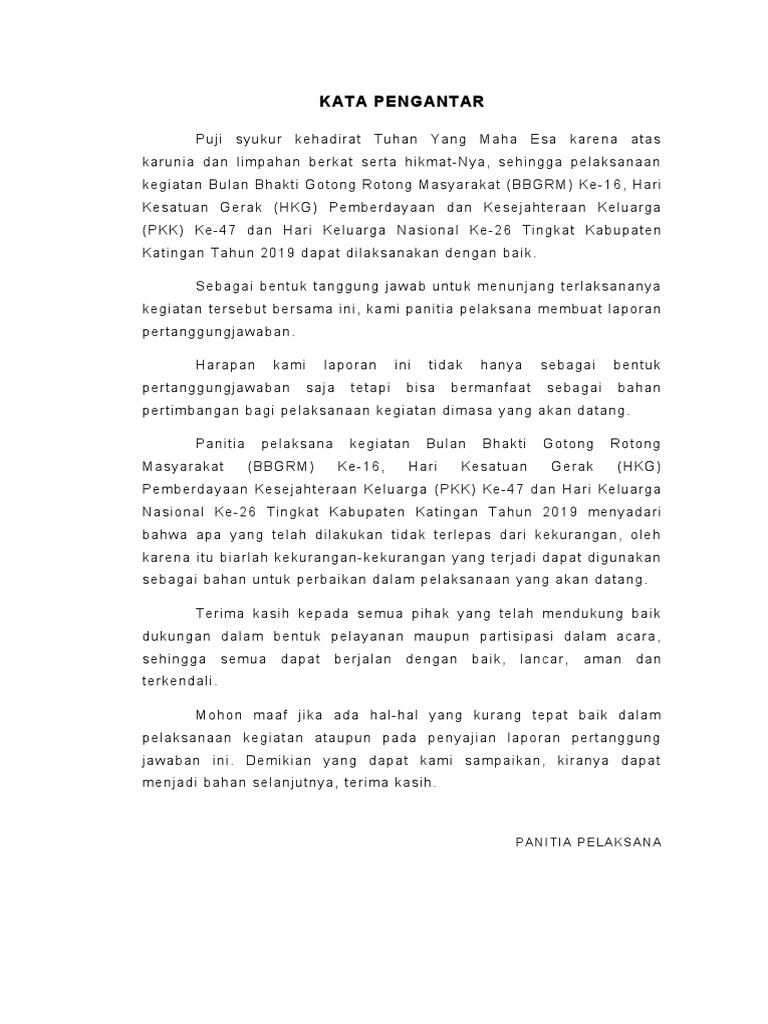 Laporan Kegiatan BBGRM Katingan 2019 | PDF