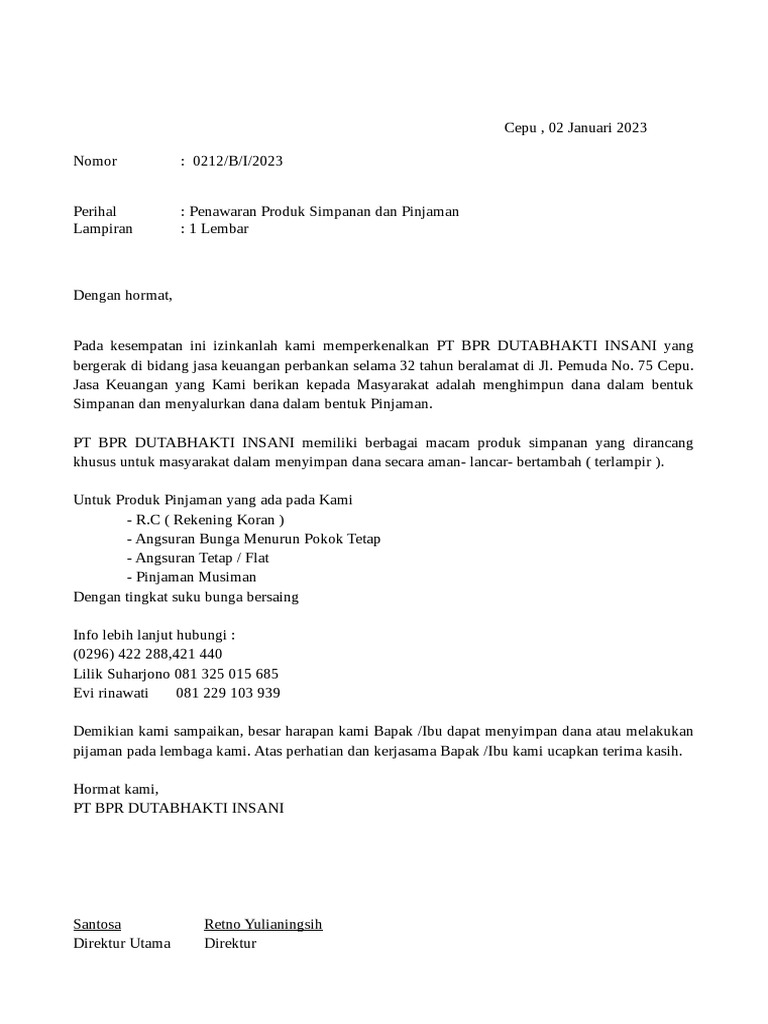 Surat Proposal Penawaran NEW | PDF