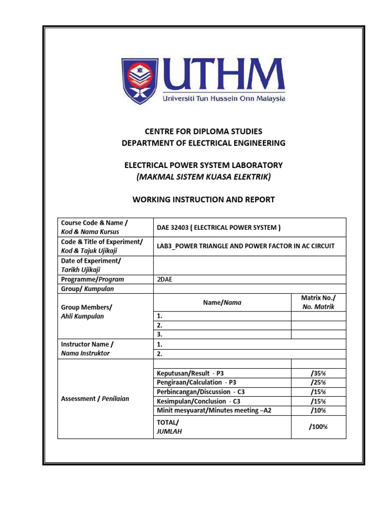 Lab3 PF | PDF | Ac Power | Electrical Impedance