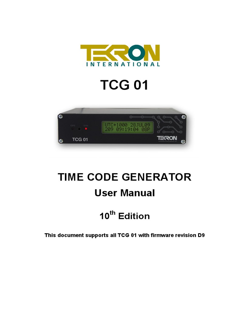 tcg01 User Manual r10 | PDF | Electrical Connector | Pipe (Fluid ...