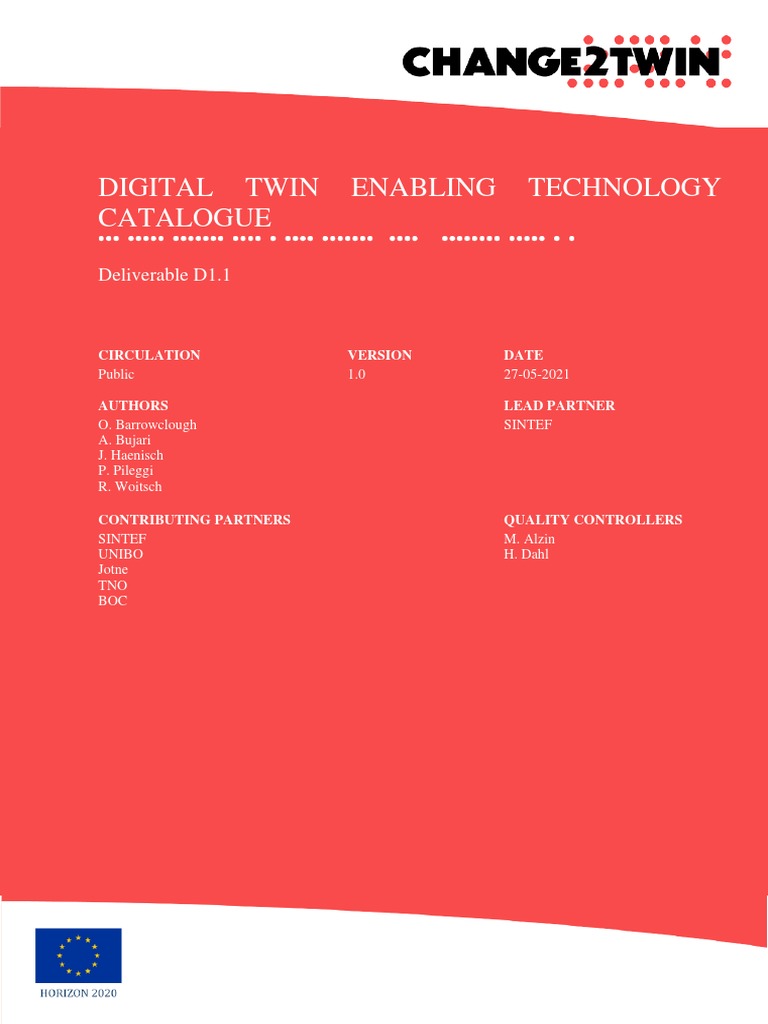 D1.3 Digital Twin Enabling Technology Catalogue | PDF ...