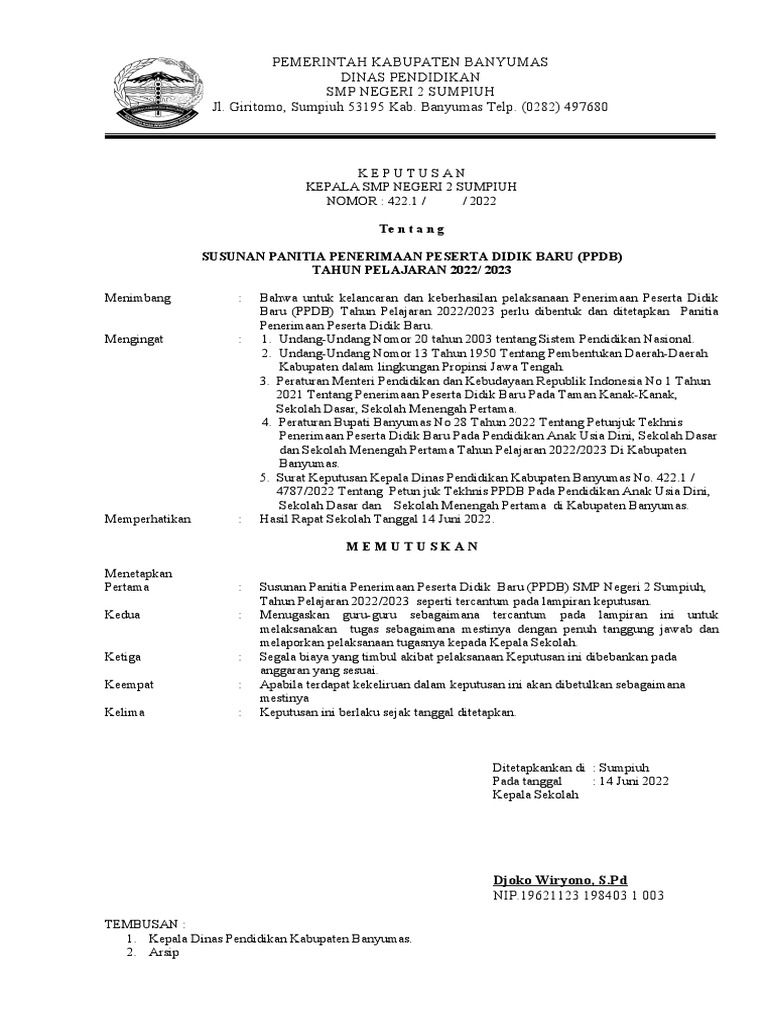 SK PPDB 2022-2023 | PDF