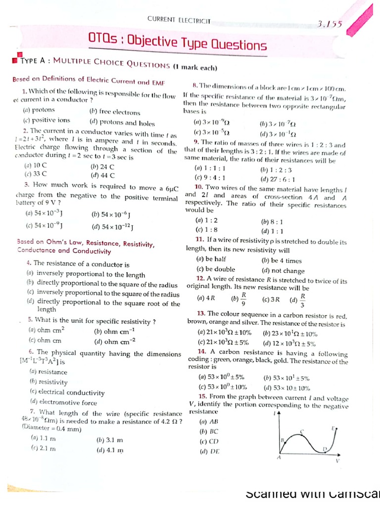 MCQ of CH 3 Class Xii | PDF