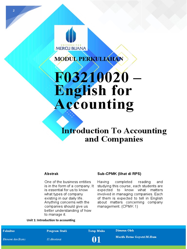 Module 1 - Introduction To Accounting and Companies | PDF | Accounting ...