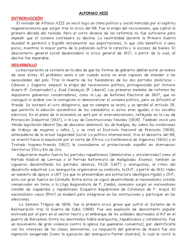Alfonso Xiii | PDF | España | Política de españa