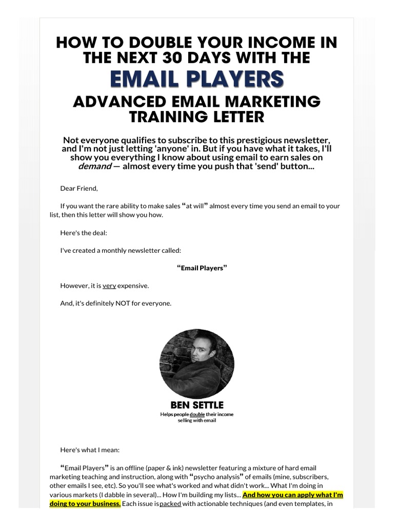 Emailplayers Com | PDF | Subscription Business Model | Email Spam