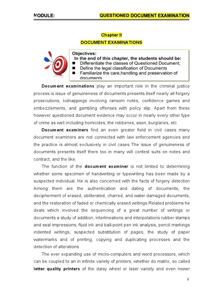 Chapter Ii Document Examination | PDF | Document | Signature