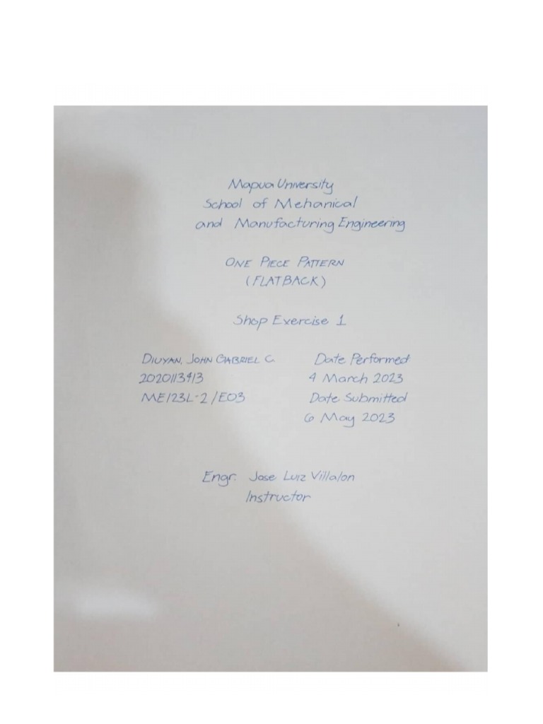 Se2 - One Piece Pattern (Flatback) Final | PDF