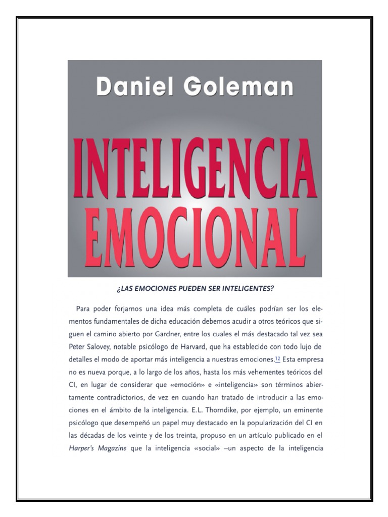 Las Emociones Pueden Ser Inteligentes Pdf