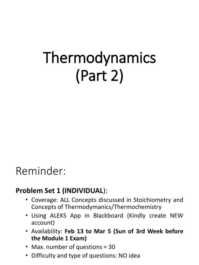 Thermodynamics (Part 2) | PDF | Gibbs Free Energy | Entropy