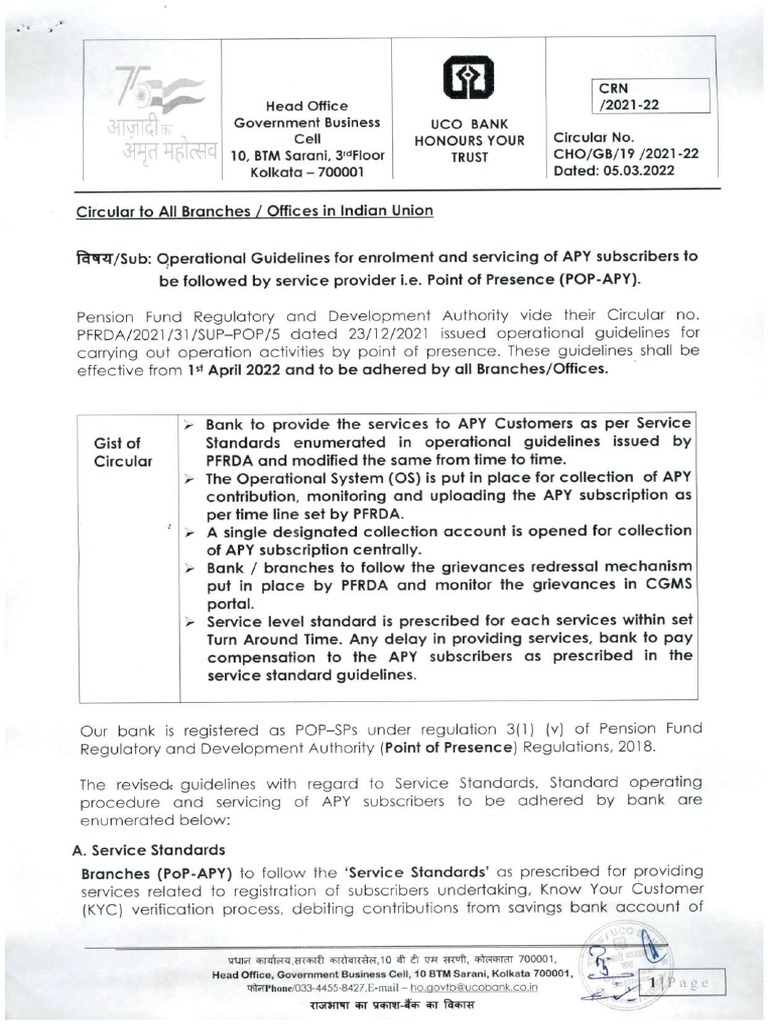 Dtd. 05.03.2022 - Operational Guidelines For Enrolment and Servicing of ...