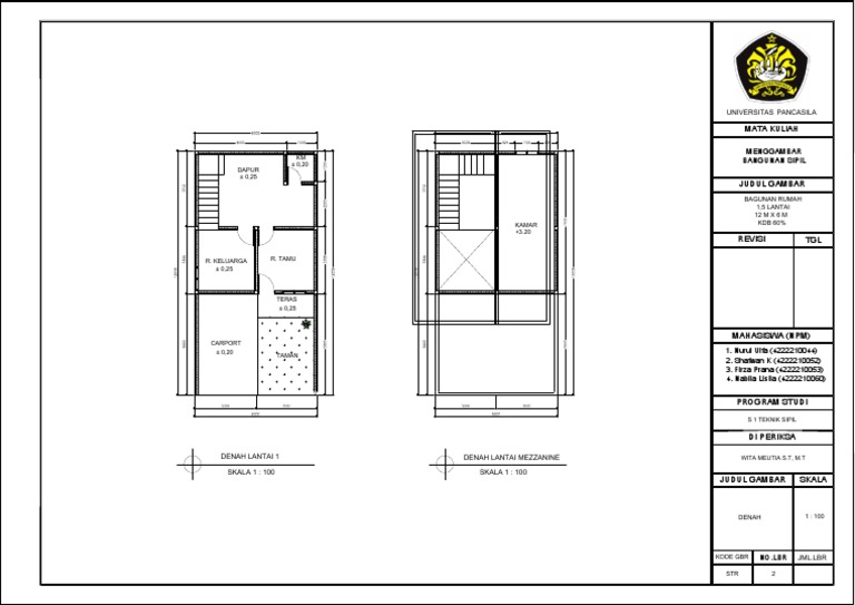Menggambar Bangunan Sipil: Mata Kuliah | PDF