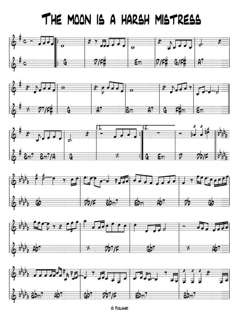 The Moon in A Harsh Mistress C Score | PDF