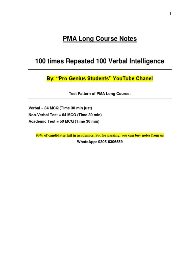 100 Verbals by Pro Genius Students | PDF