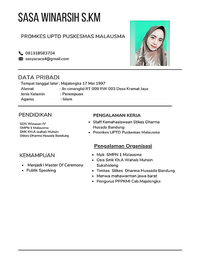 Biodata Sasa | PDF