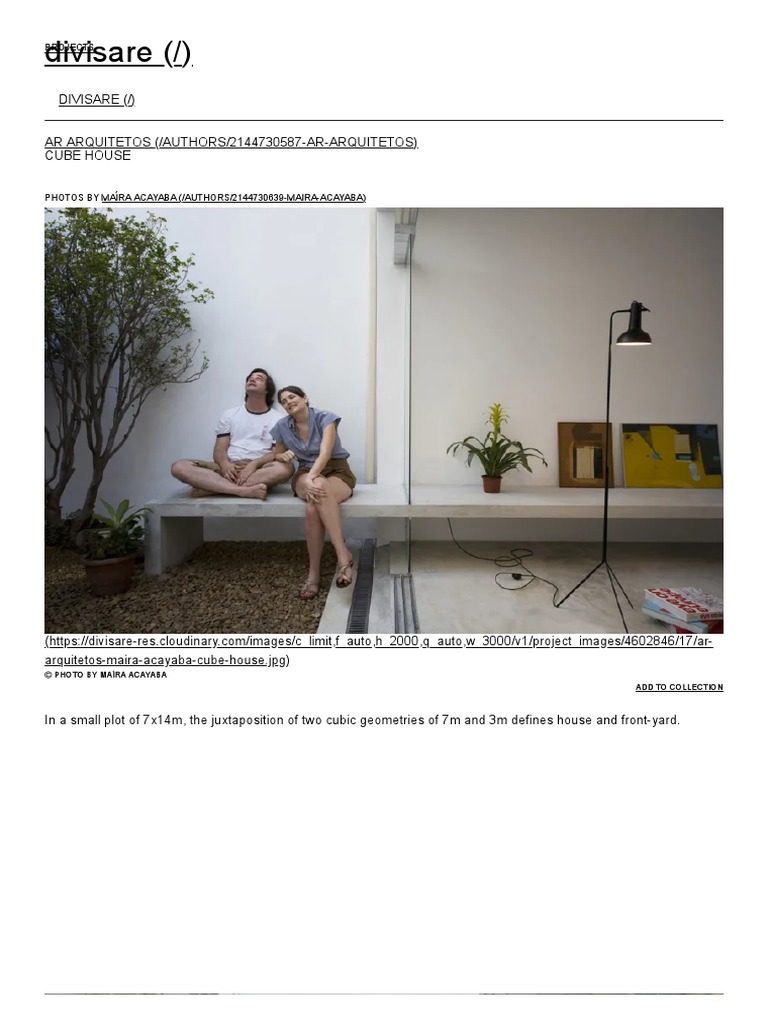 AR Arquitetos, Maíra Acayaba Cube House Divisare | PDF