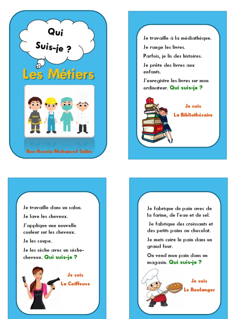 Qui Suis Je Les Métiers | PDF