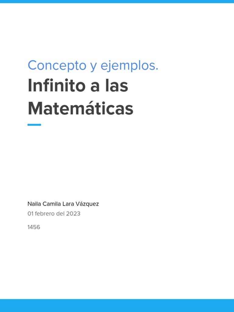 Infinito en Matemáticas: Conceptos Clave | PDF