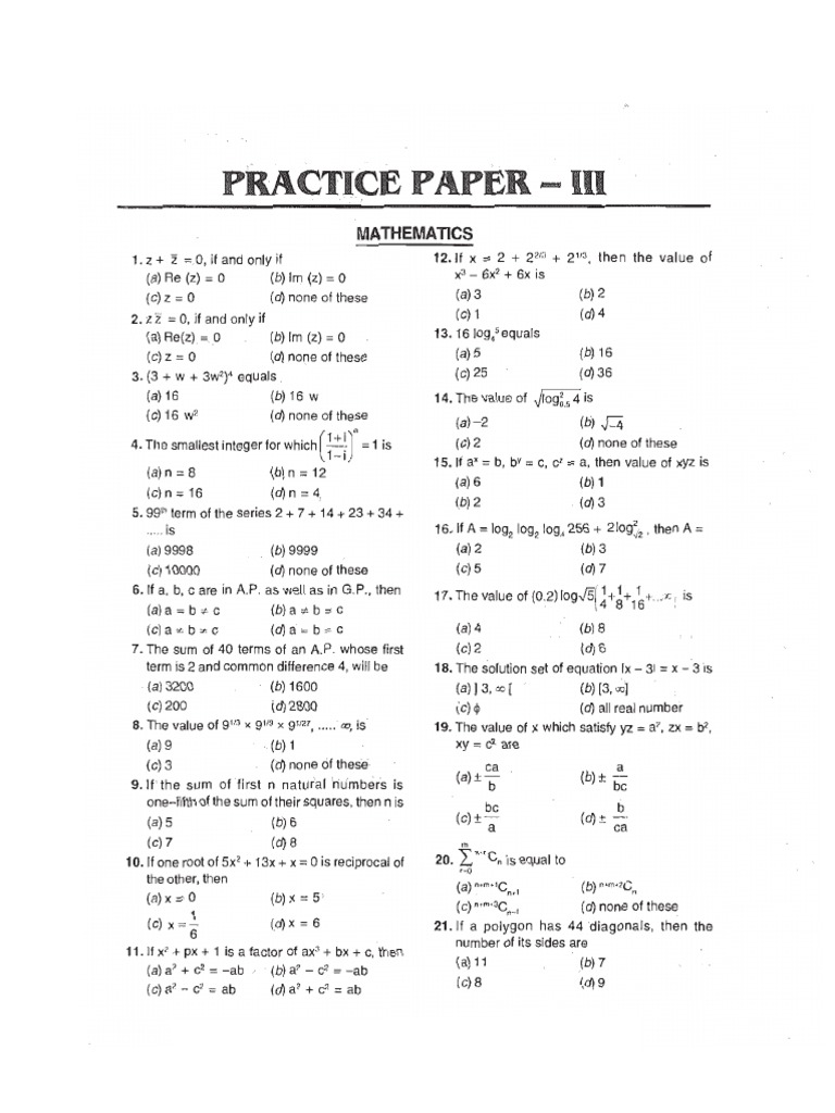 BITSAT Sample Paper 3 | PDF