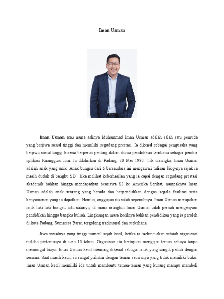 Biografi Iman Usman | PDF