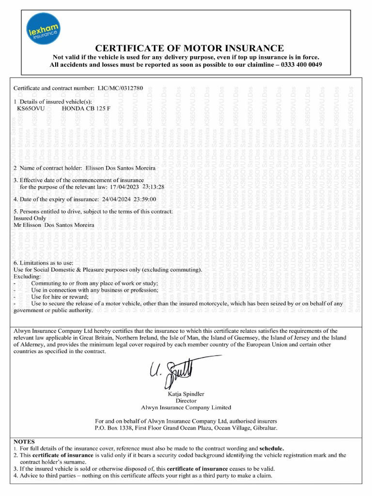 Certificate+of+Insurance 1 | PDF