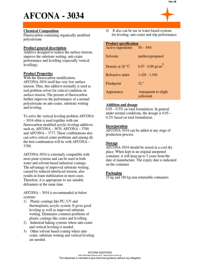 AFCONA - 3034 TDS Eng | PDF | Silicone | Poly(Methyl Methacrylate)