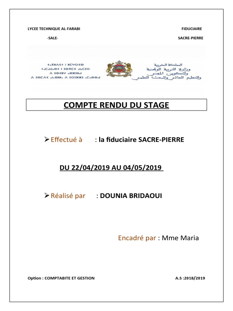 Rapport de Stage Fiduciaire | PDF