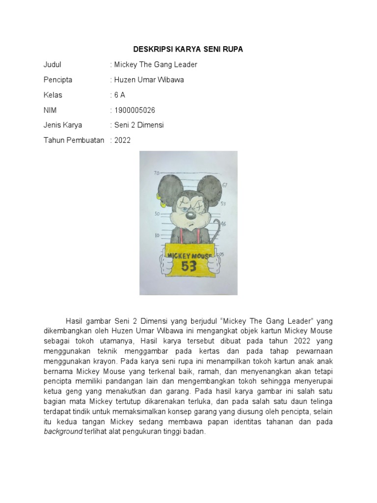 Deskripsi Karya Seni Rupa | PDF