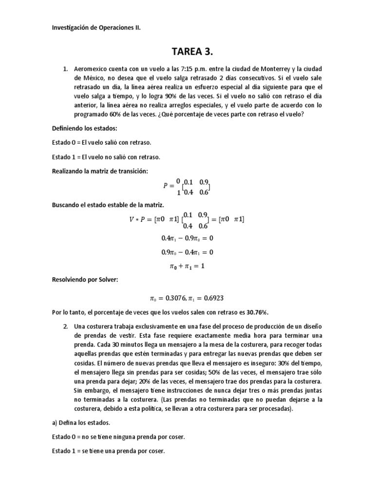 Ejercicios Sobre Investigación de Operaciones II | PDF | aerolíneas