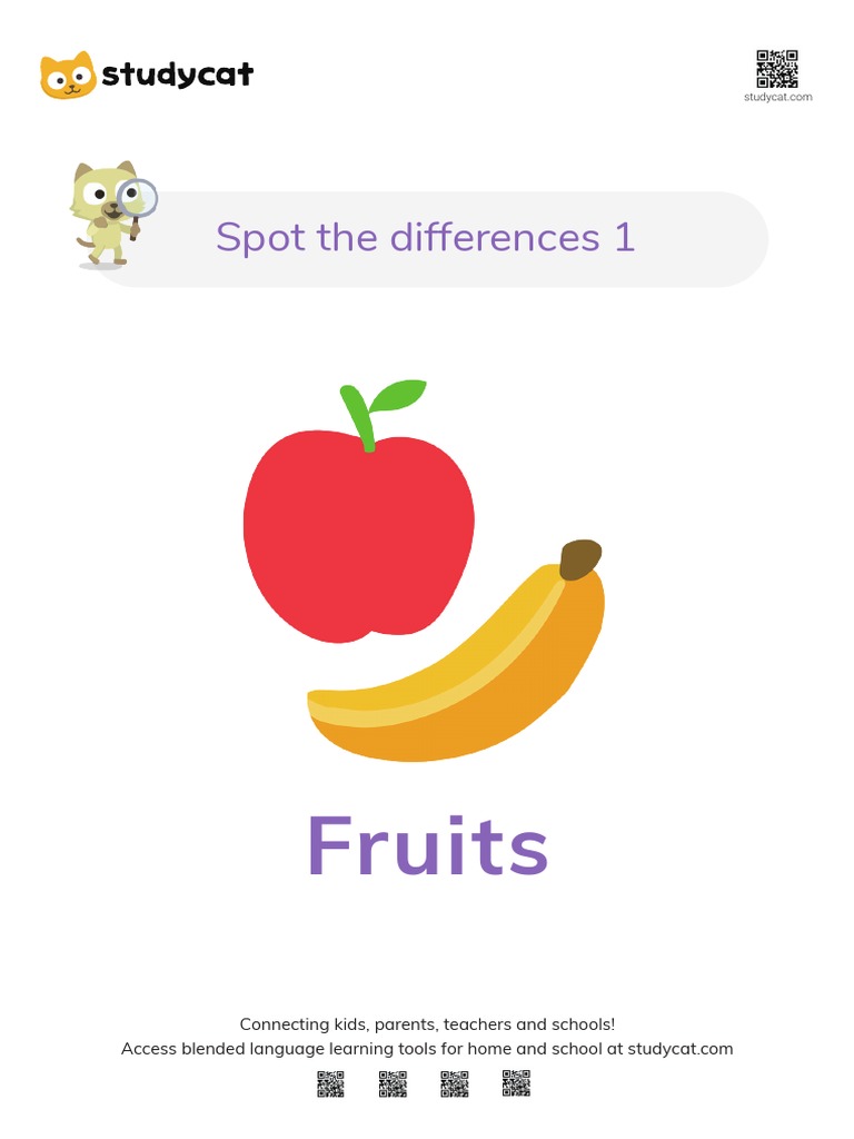 Worksheet Fruits Spot 1 | PDF