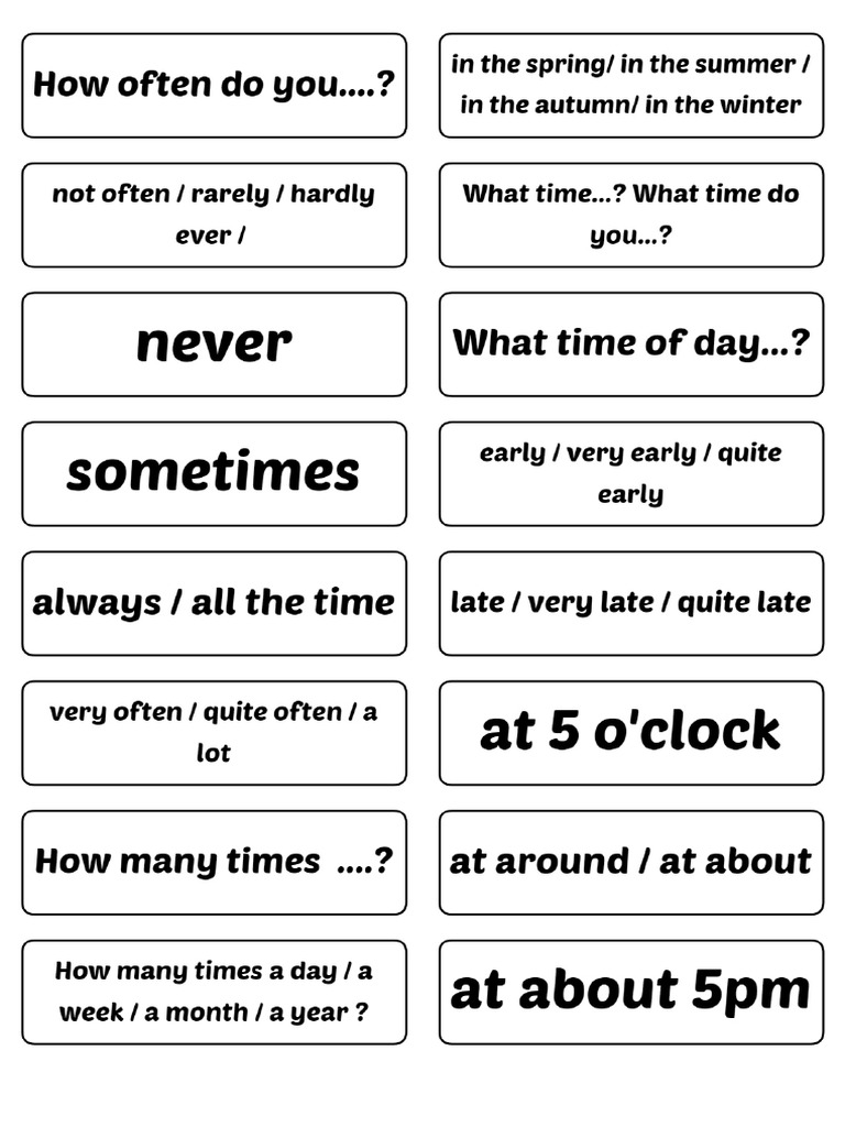 Daily Routine Phrases and Vocabulary Cards | PDF
