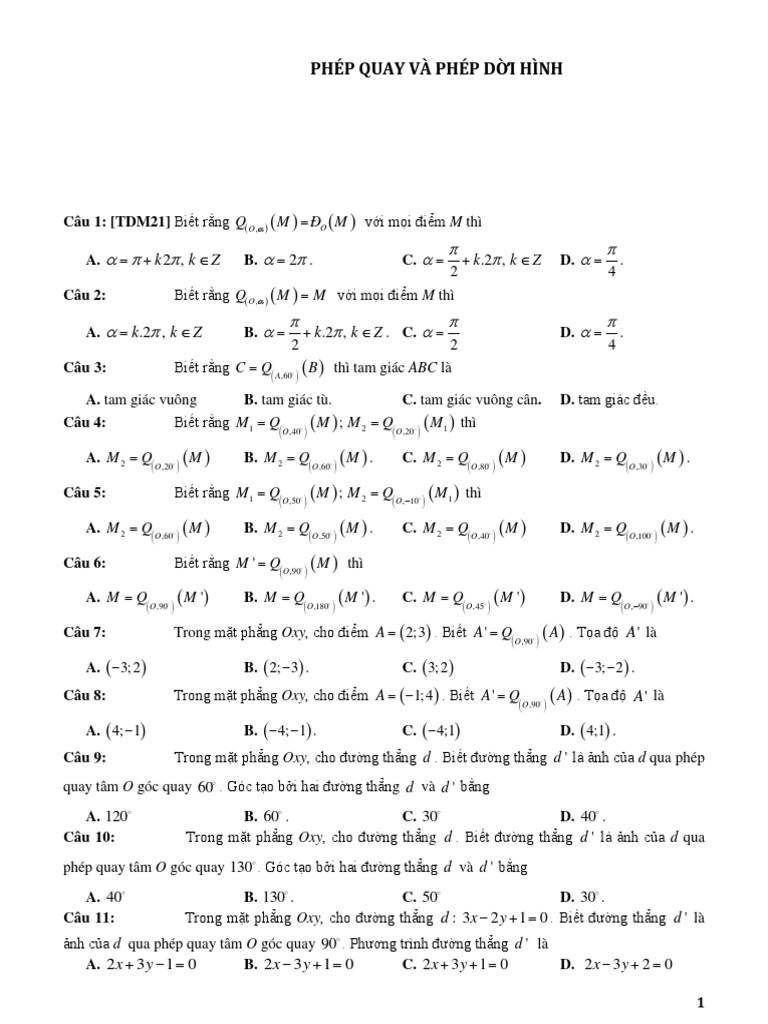 Phép Quay Và Phép D I Hình | PDF