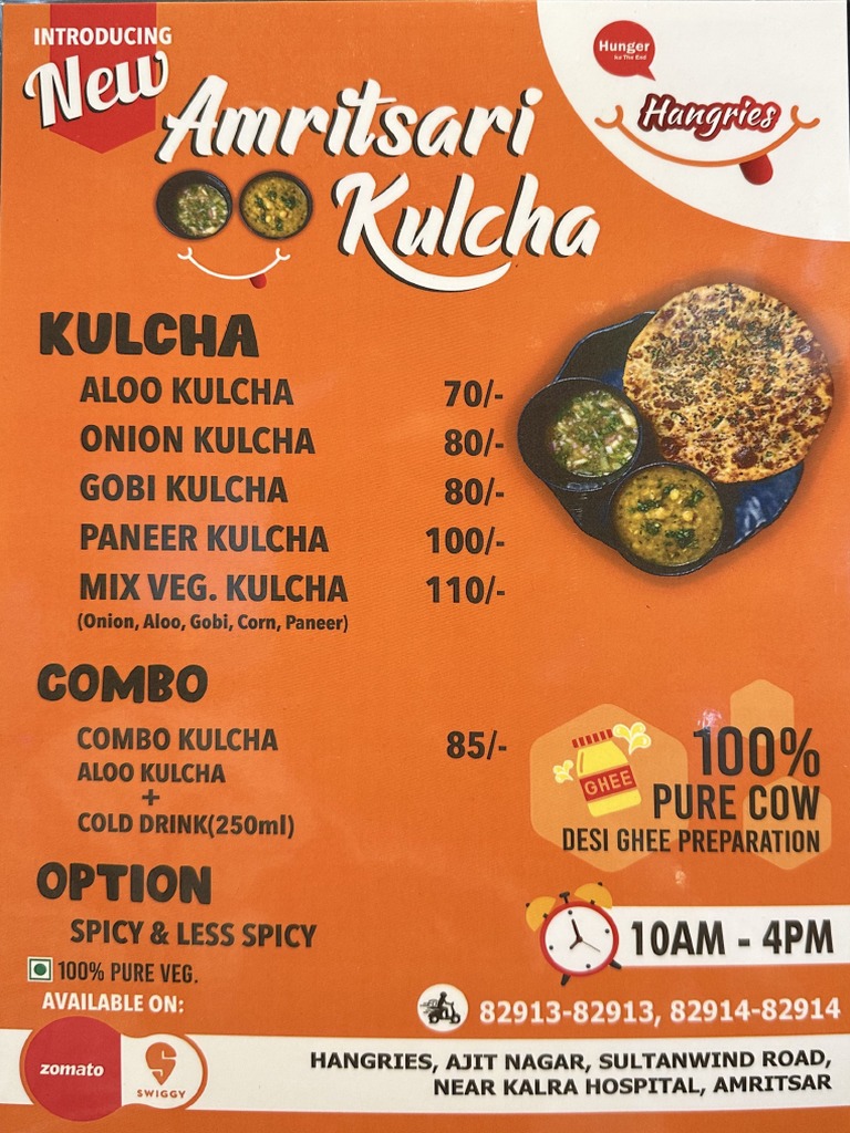 Kulcha Menu | PDF