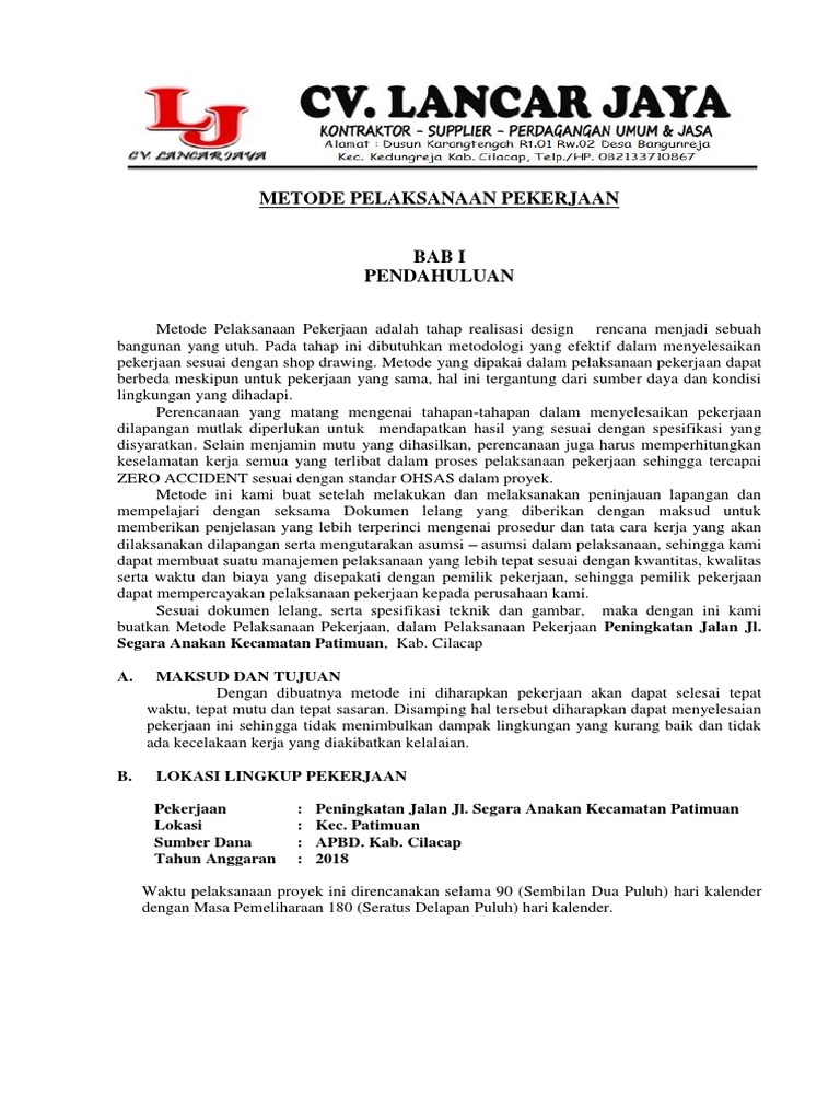 Metode Pekerjaan | PDF