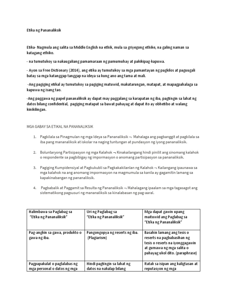 Etika NG Pananaliksik Final | PDF