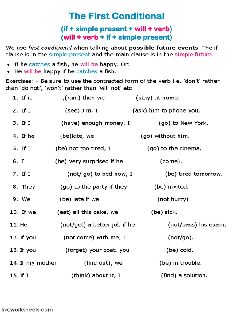 The-First-Conditional Worksheet | PDF